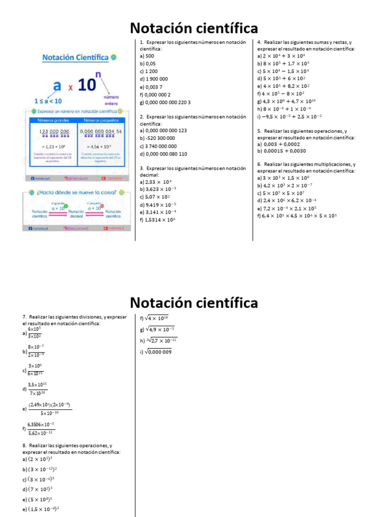 Notacion-Cientifica 3sec | PDF | Notación Matemática | Notación