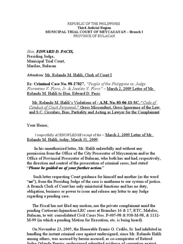 Criminal Case No. 98-27027 | Prosecutor | Judge