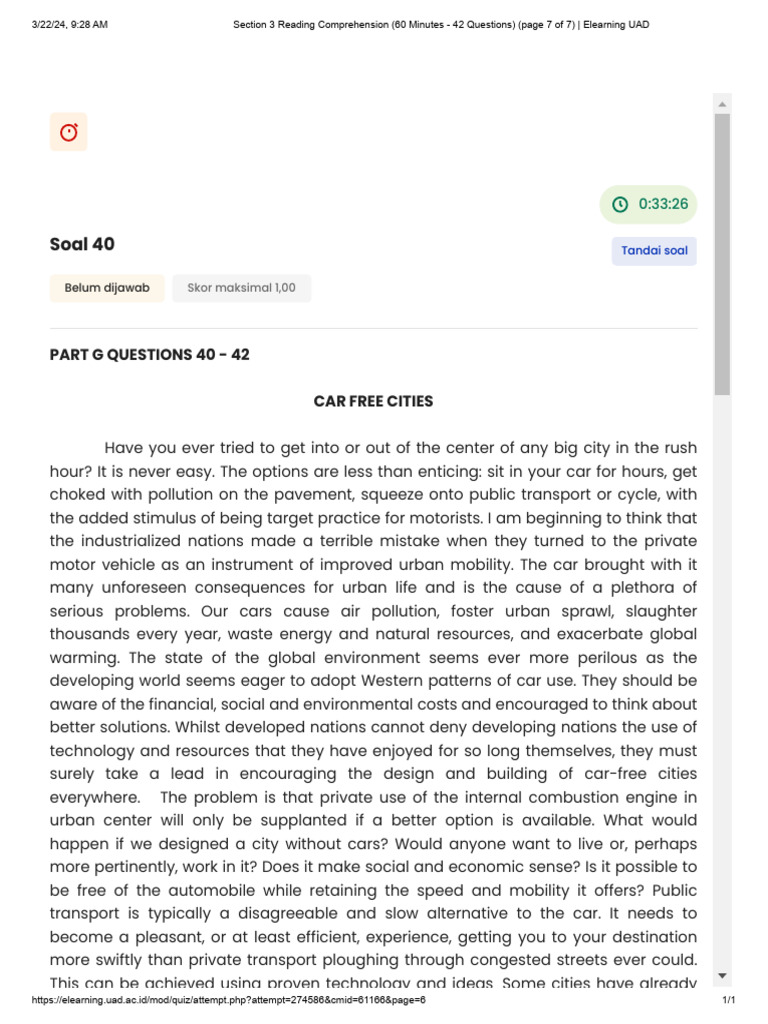 Section 3 Reading Comprehension (60 Minutes - 42 Questions) (Page 7 of ...