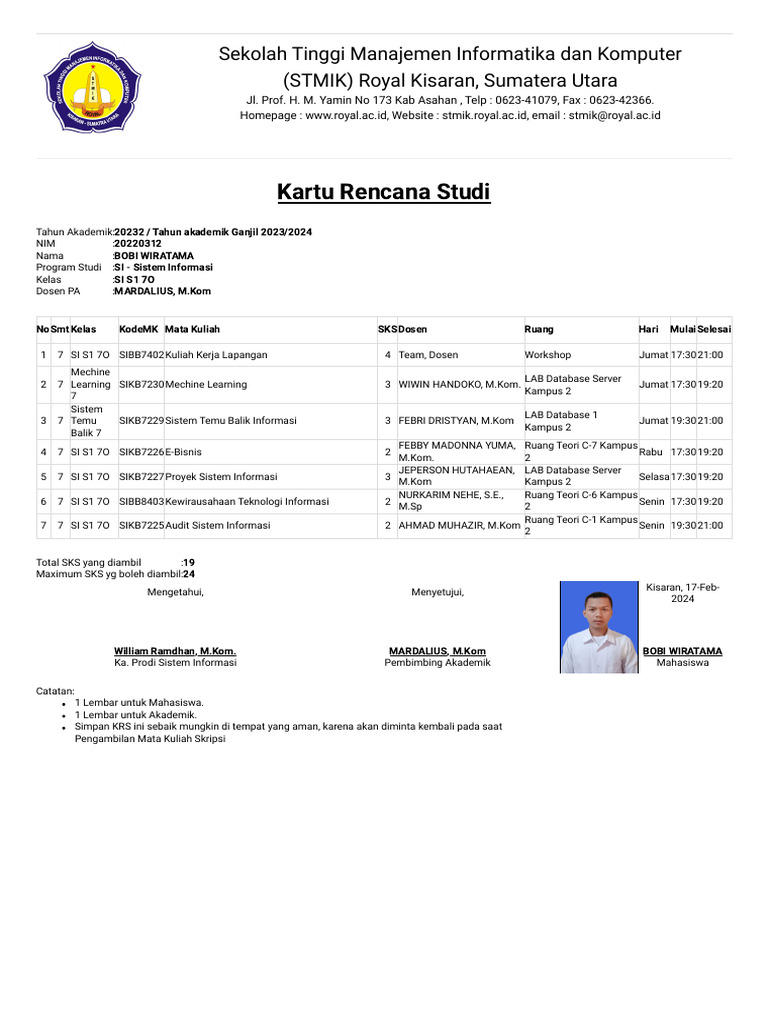 Krs Semester 7 | PDF