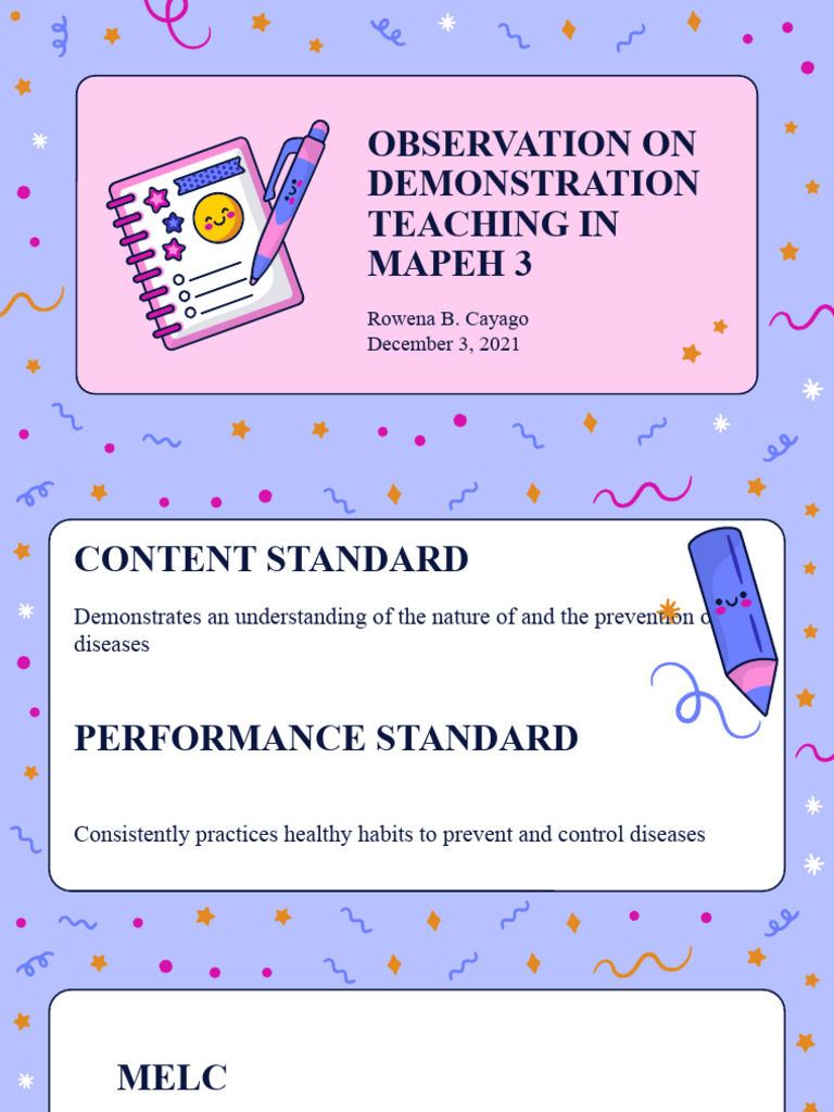 Observation of Demonstration Teaching in Mapeh 3 | PDF
