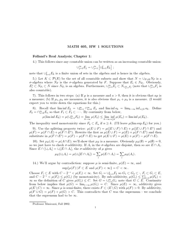 Chapter 3 Folland | PDF | Measure (Mathematics) | Algebra