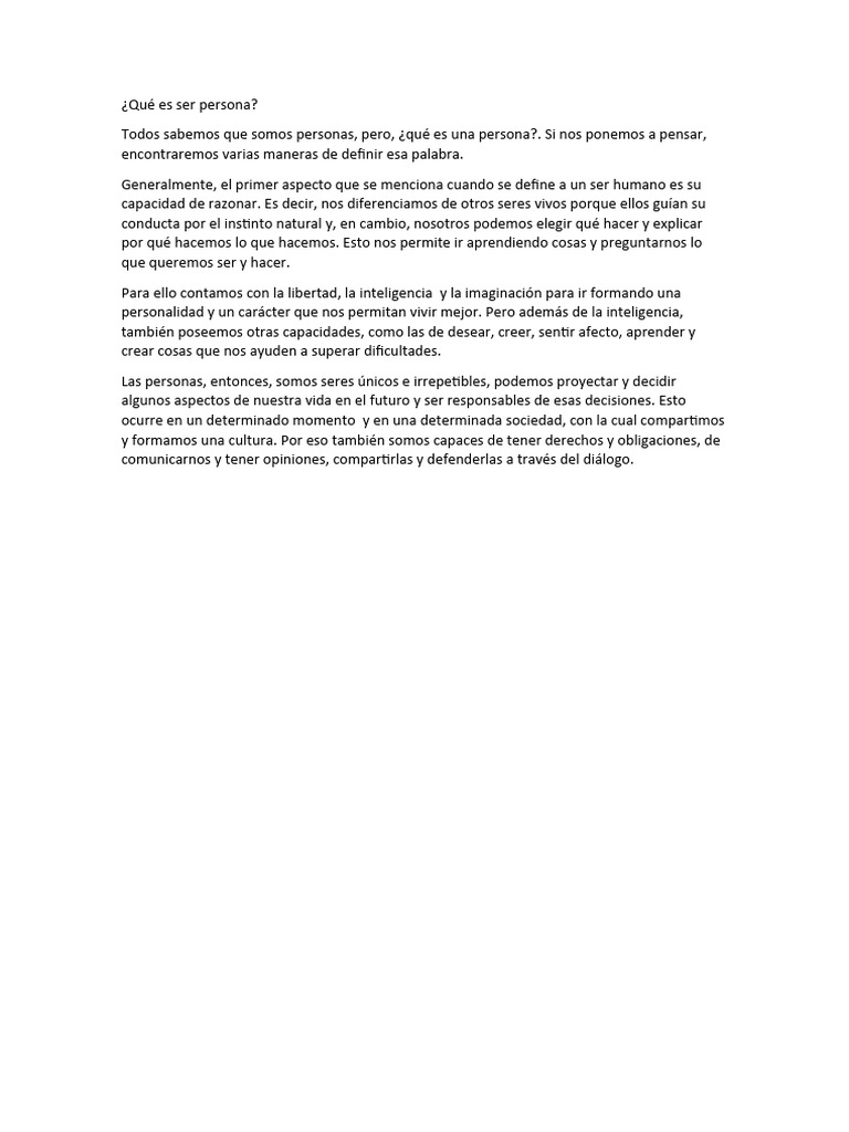 Que Es Ser Persona | PDF