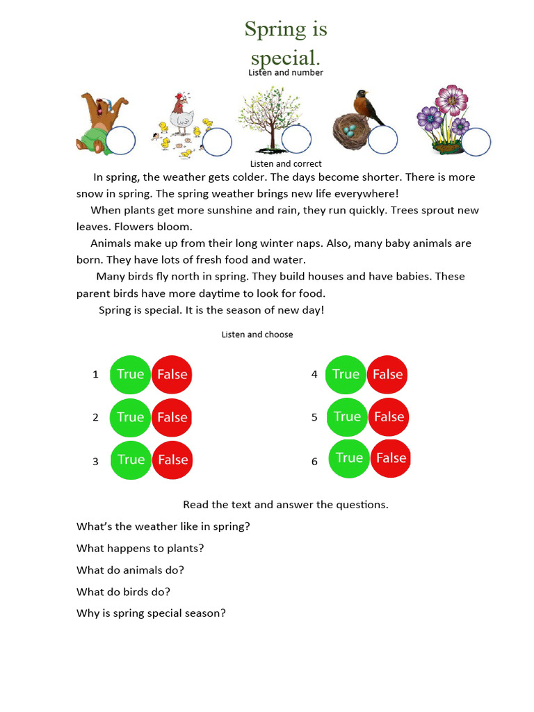 spring-is-special-worksheet | PDF