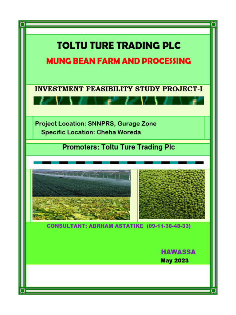 Mug Bean Farm Feasibility Study PROJECT | PDF | Bean | Legume