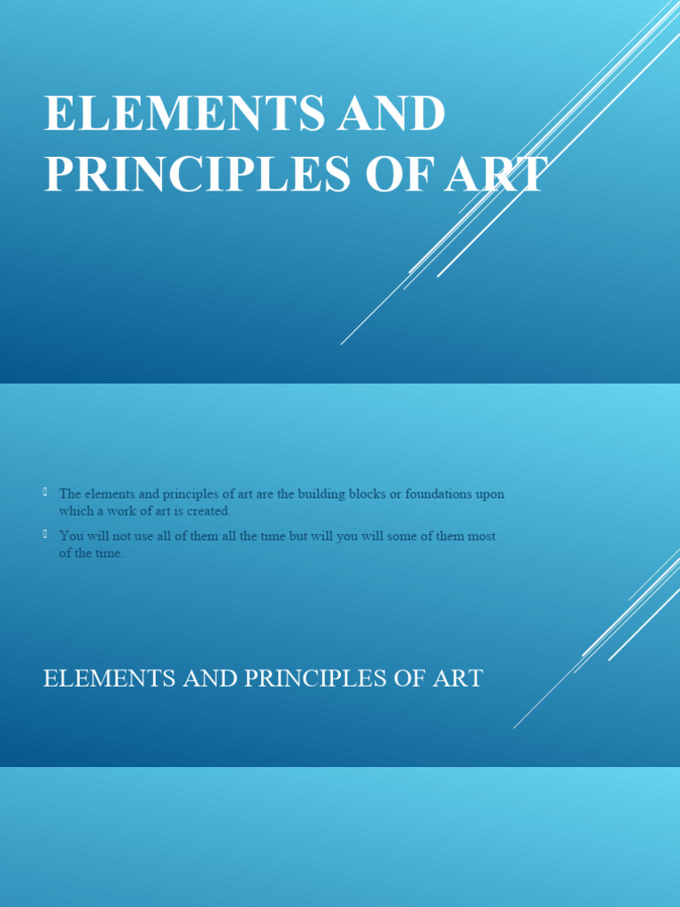 Elements and Principles of Art A | PDF