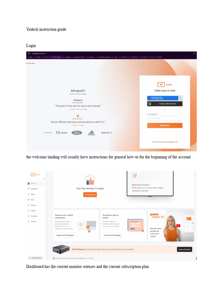 Yodeck Instruction Guide | PDF
