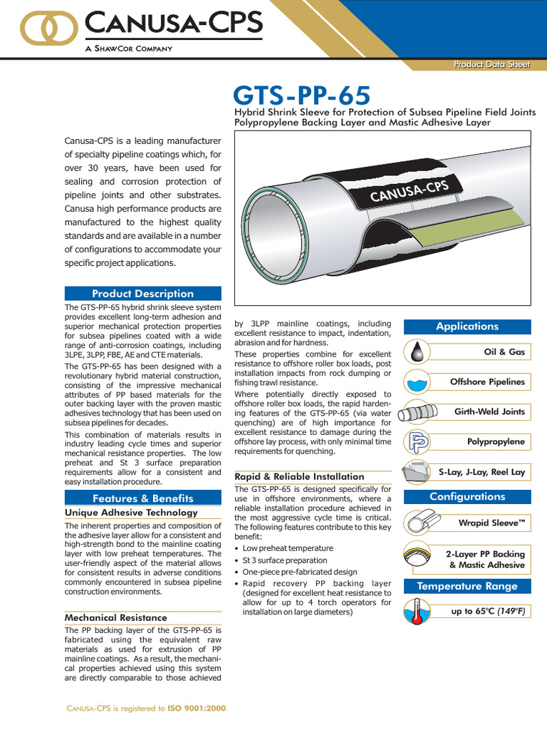 Canusa PDS A4 GTSPP65 | PDF | Adhesive | Coating