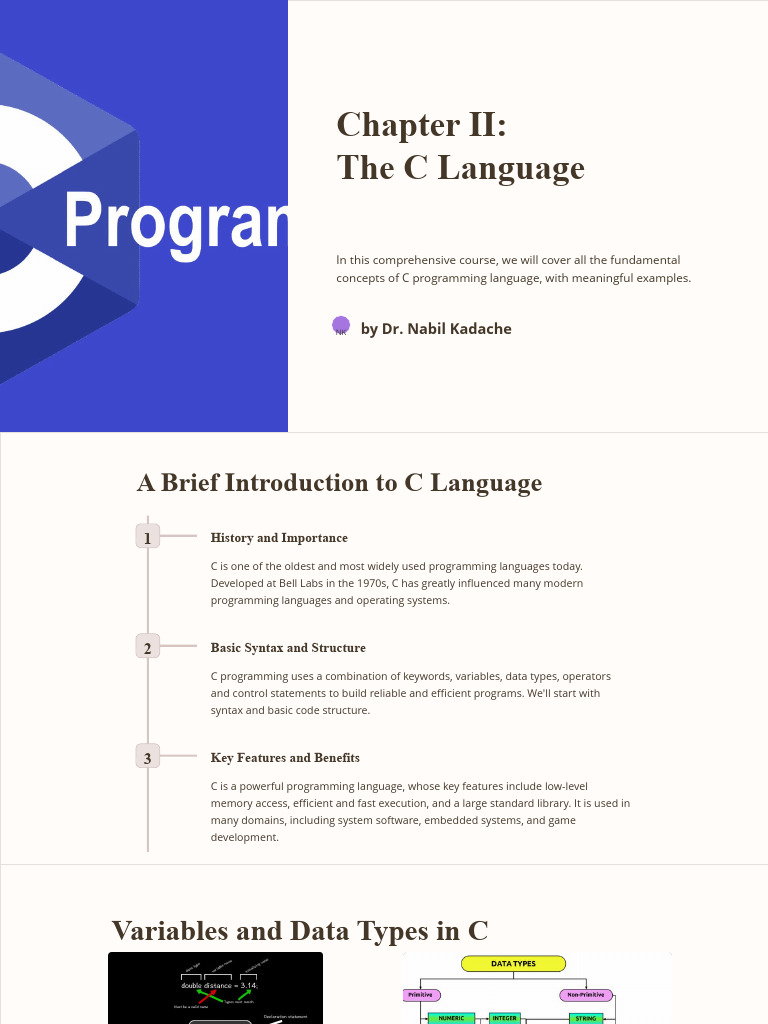 Chapter 2 C Language | PDF | C (Programming Language) | Programming Language