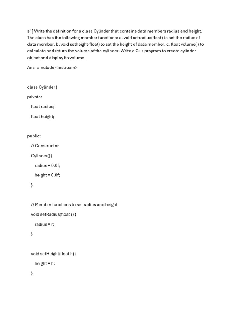 Imp Question Ans C Pdf Constructor Object Oriented Programming Programming 8396