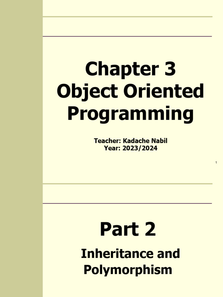Chapter 3 Part2 Object Oriented Programming Pdf Inheritance 4342