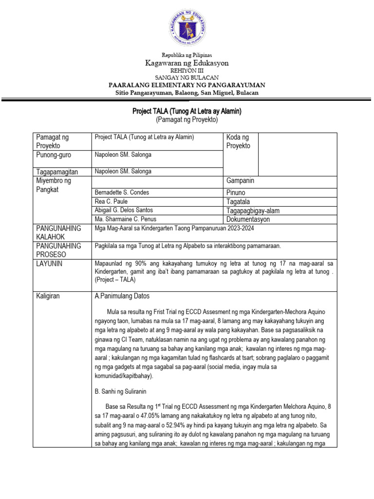 Cip-Project Tala | PDF