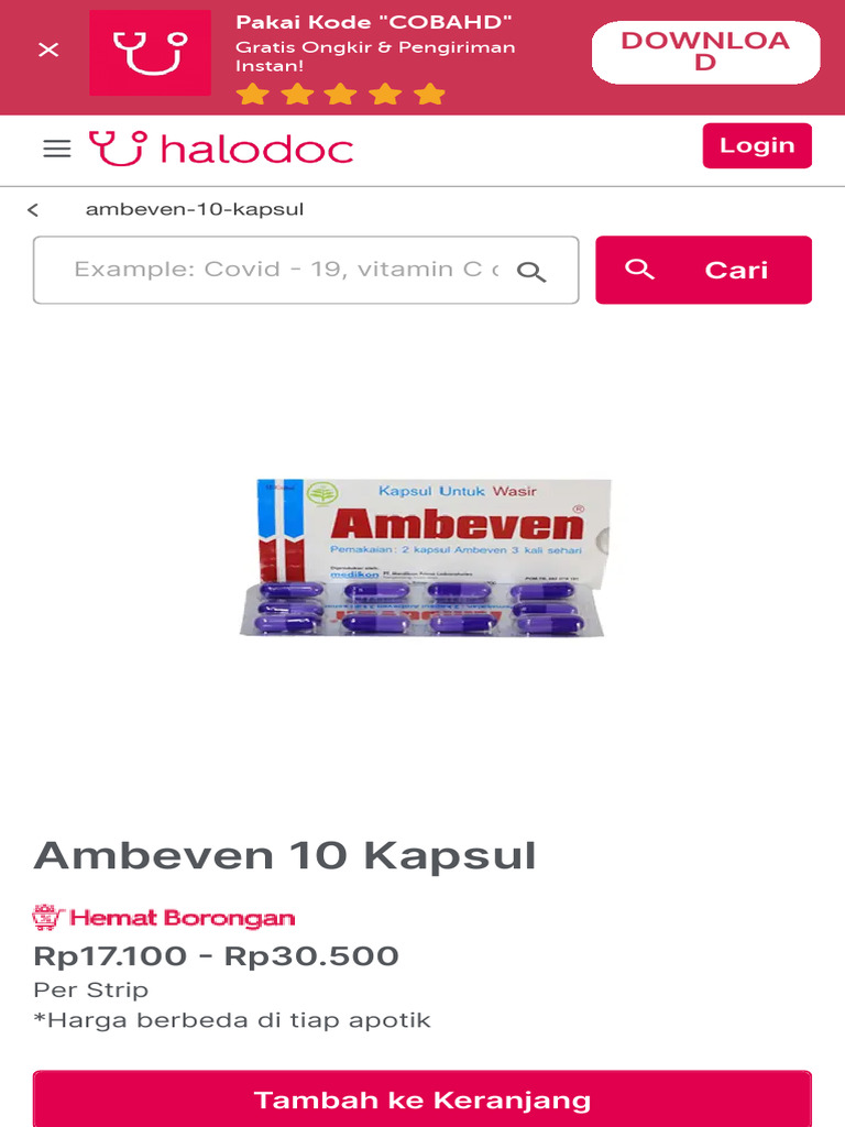 Ambeven 10 Kapsul - Kegunaan, Efek Samping | PDF