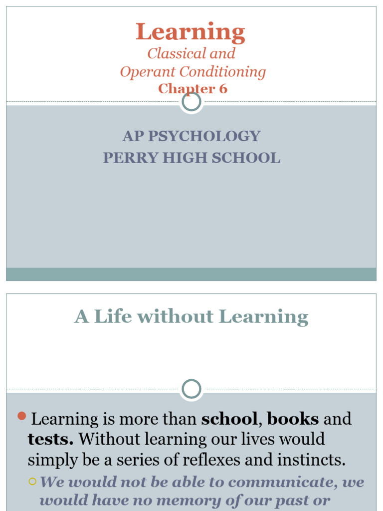 Learning | Download Free PDF | Classical Conditioning | Reinforcement