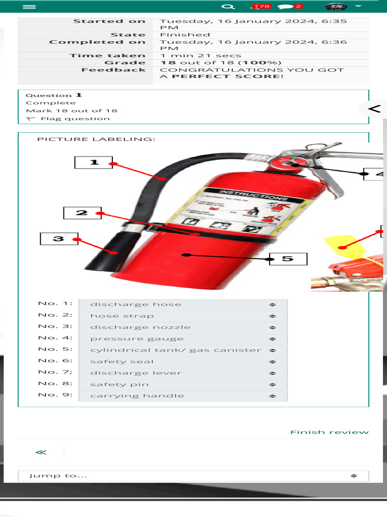 Lab Assignment No. 1 Fire Extinguisher (18 Points) Attempt Review | PDF
