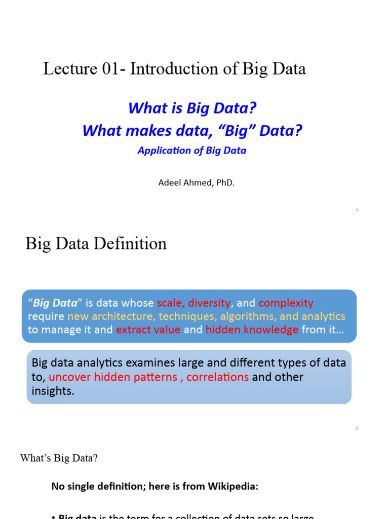 Introduction of big Data & applications | PDF | Big Data | Data