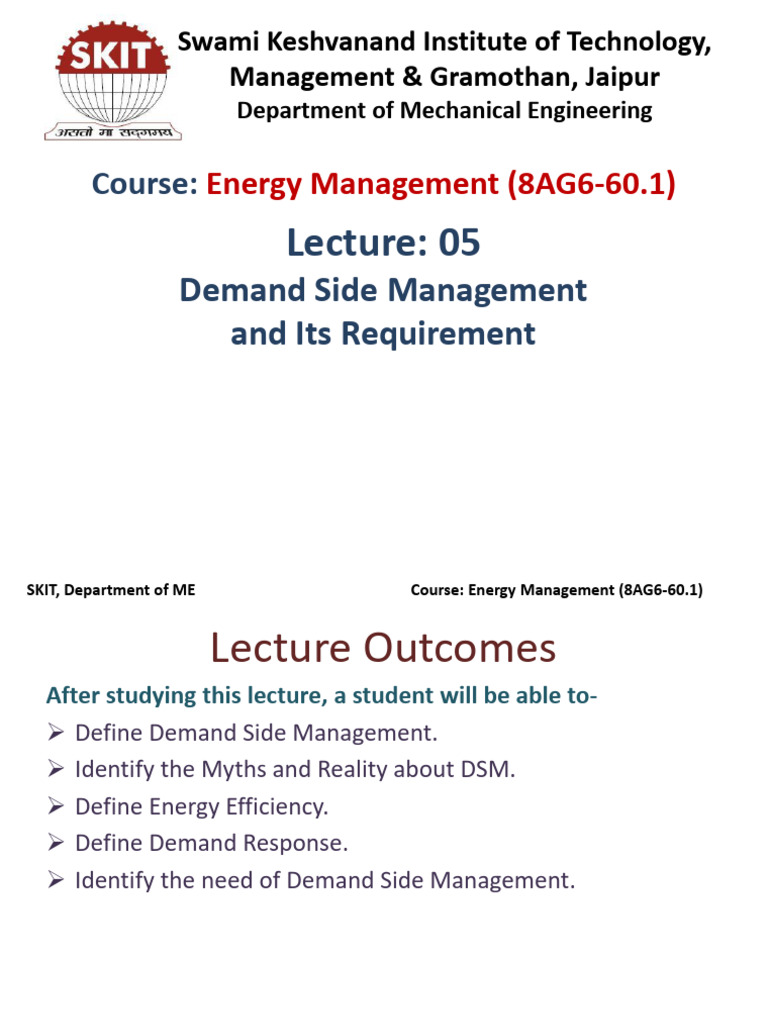 L5 Demand Side Management and Its Requirement | PDF | Efficient Energy ...