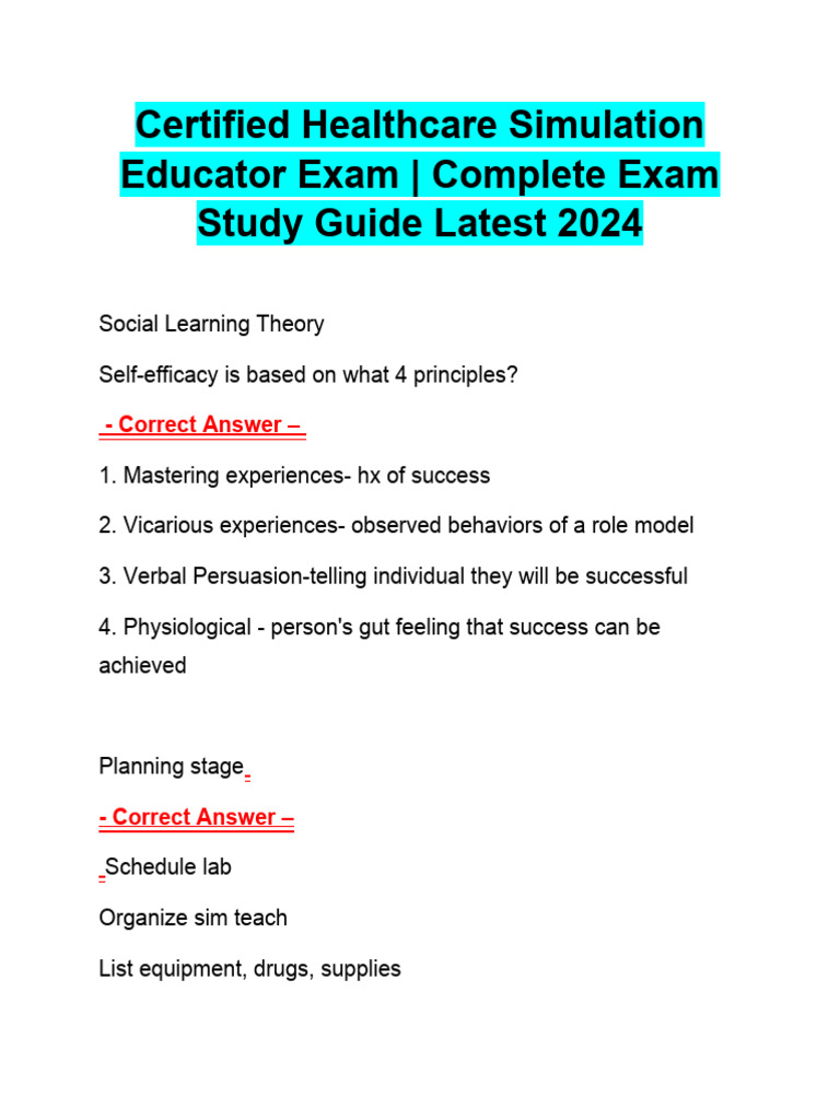 Certified Healthcare Simulation Educator Exam | PDF | Learning | Simulation
