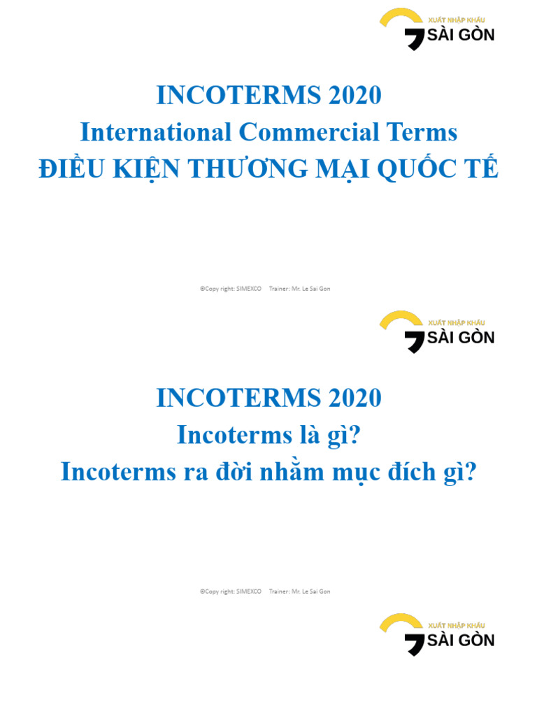 Incoterms 2020-Đầy Đủ | PDF