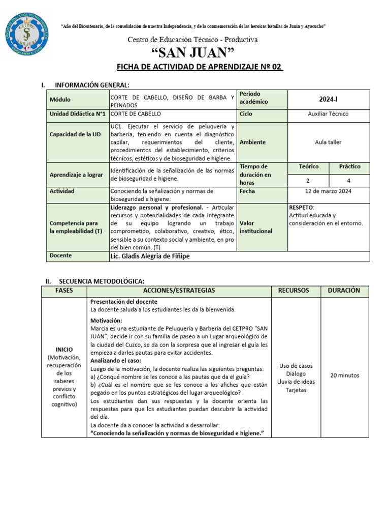 Ficha de Actividad de Aprendizaje N°02-Ud N°01 | PDF | Evaluación | Metacognición