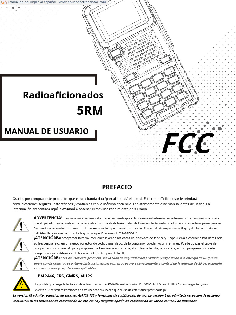 5RM Manual - En.es | PDF | Radio | Cargador de batería