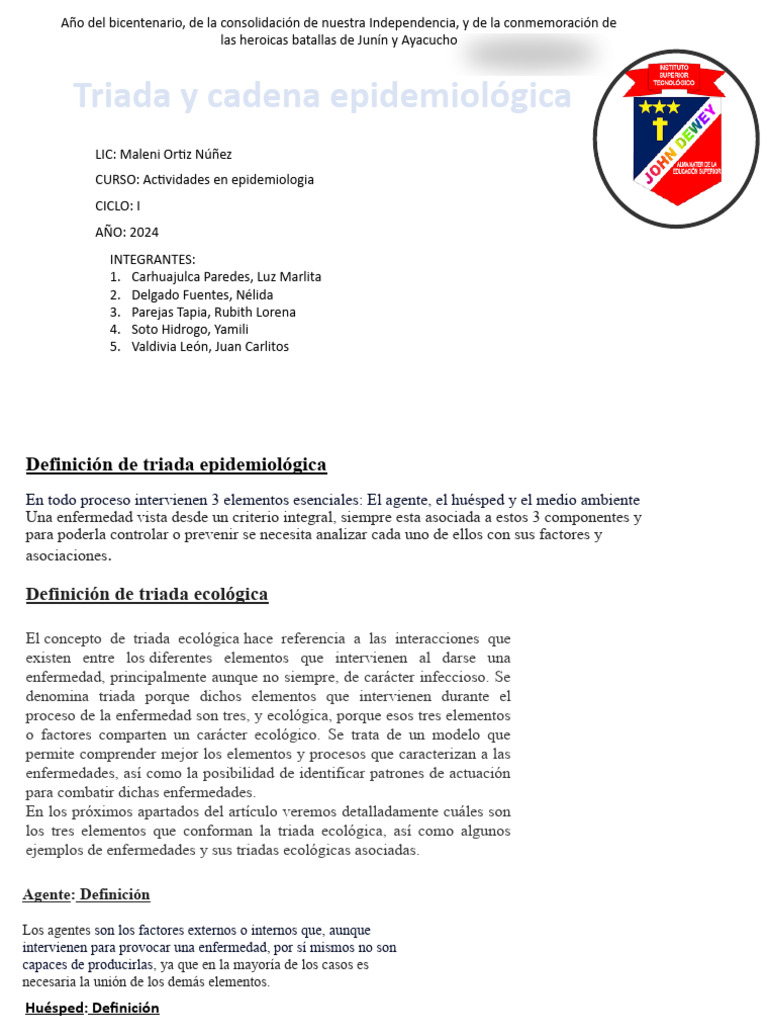 Triada Epidemiologica | PDF | Epidemiología | Virus