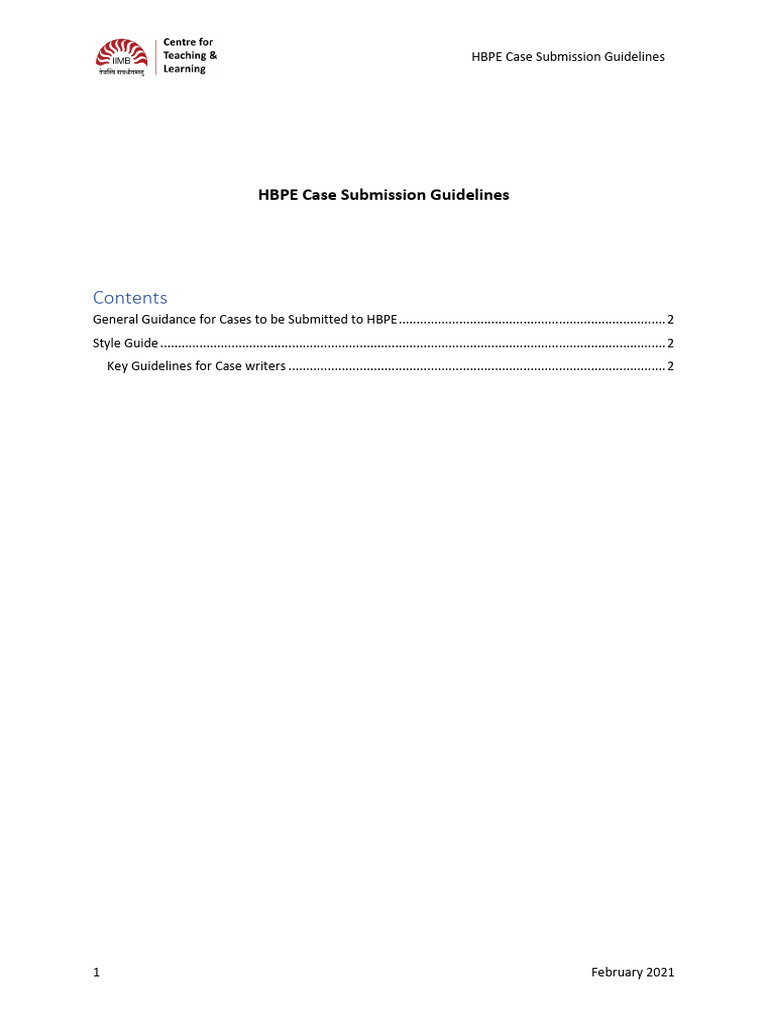 HBPE Case Submission Guidelines | PDF | Human Communication | Linguistics