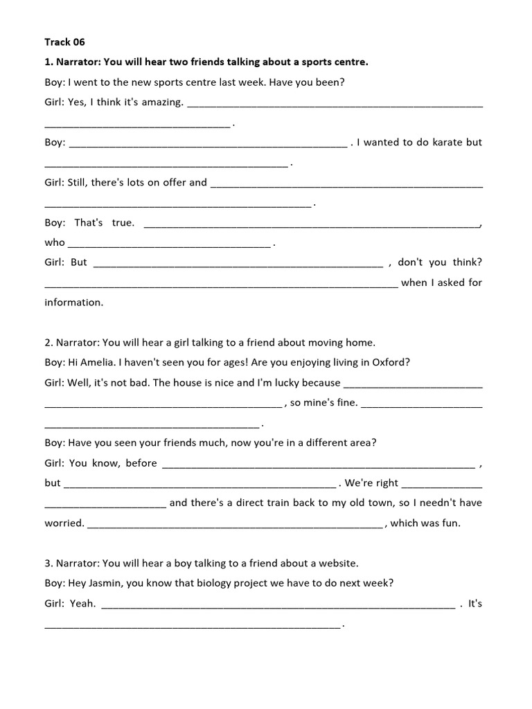 Complete B1 - Unit 5 - Transcripts WB | PDF