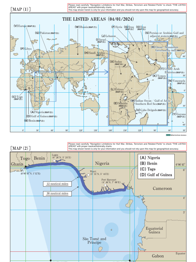 JWC Listed Areas Map 2024 | PDF | Persian Gulf | Arabian Peninsula