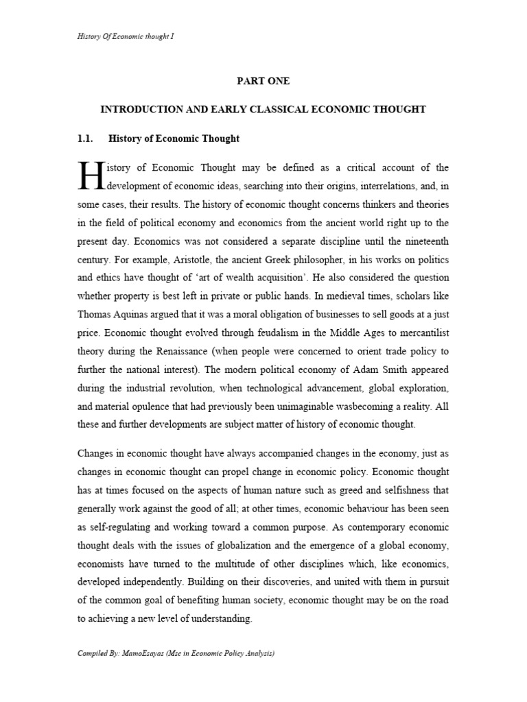 History PF Economic Thought 1-1 | PDF | Mercantilism | Economics