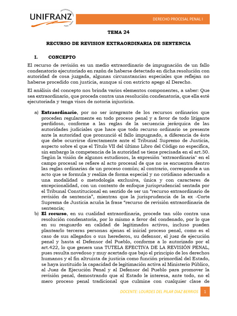 Recurso e Revision Extraordinario de Sentencia | PDF | Sentencia (ley ...