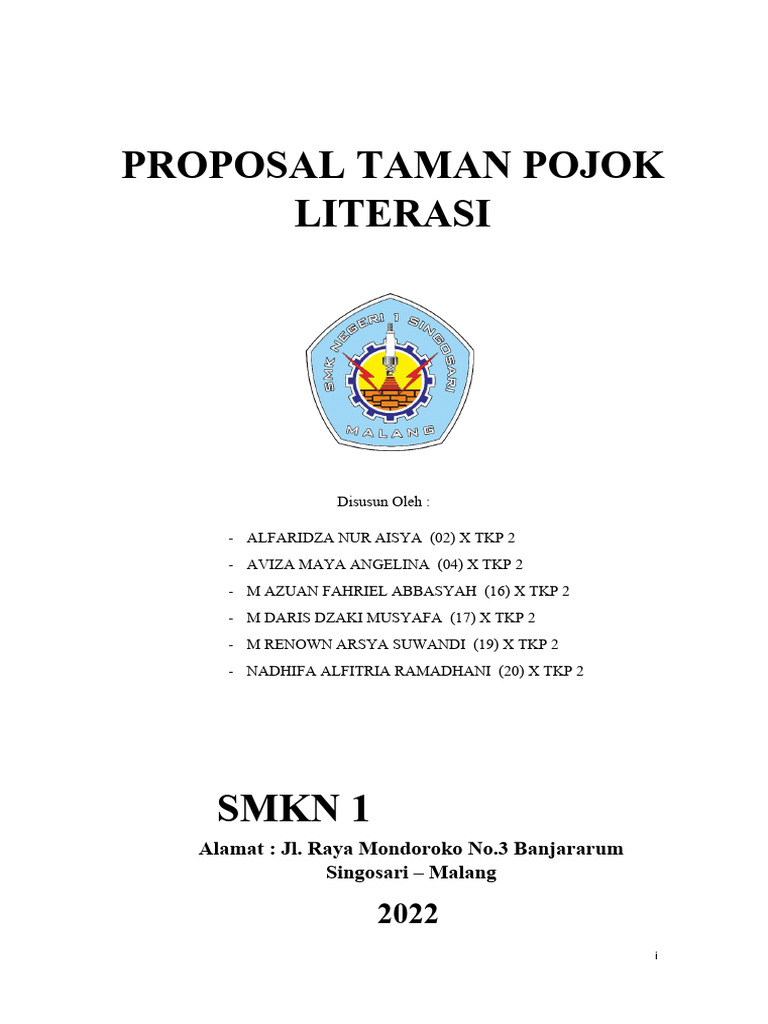 Proposal Taman Pojok Literasi | PDF