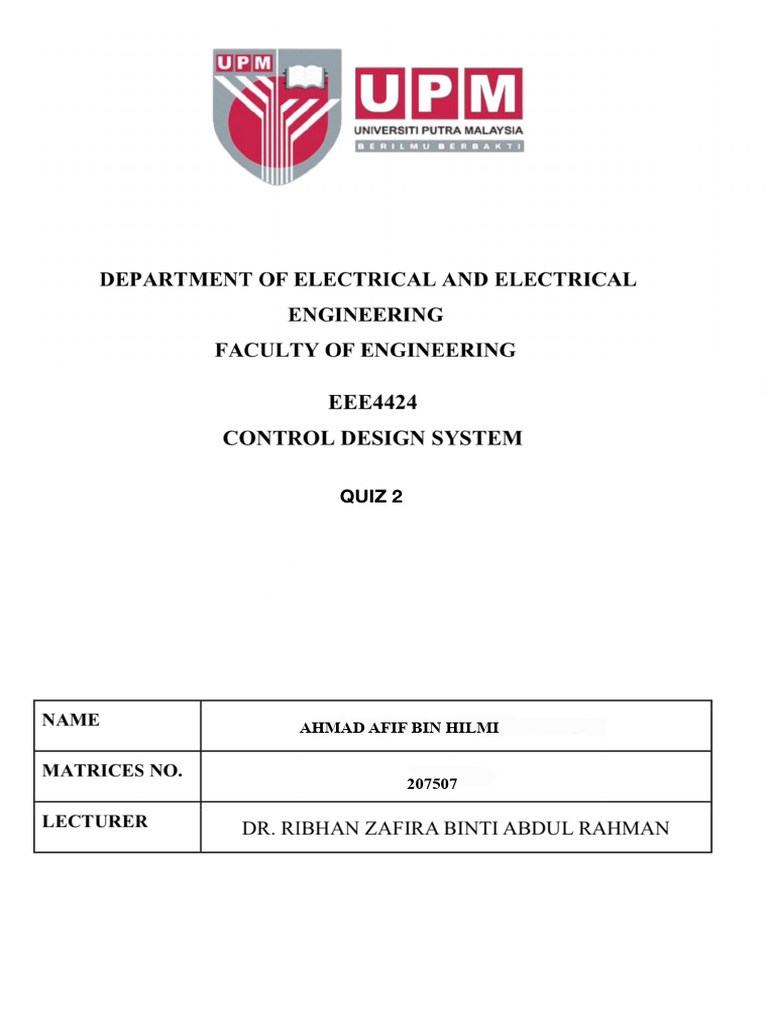 Control Design Lead Compensator | PDF | Electrical Engineering | Mechanics