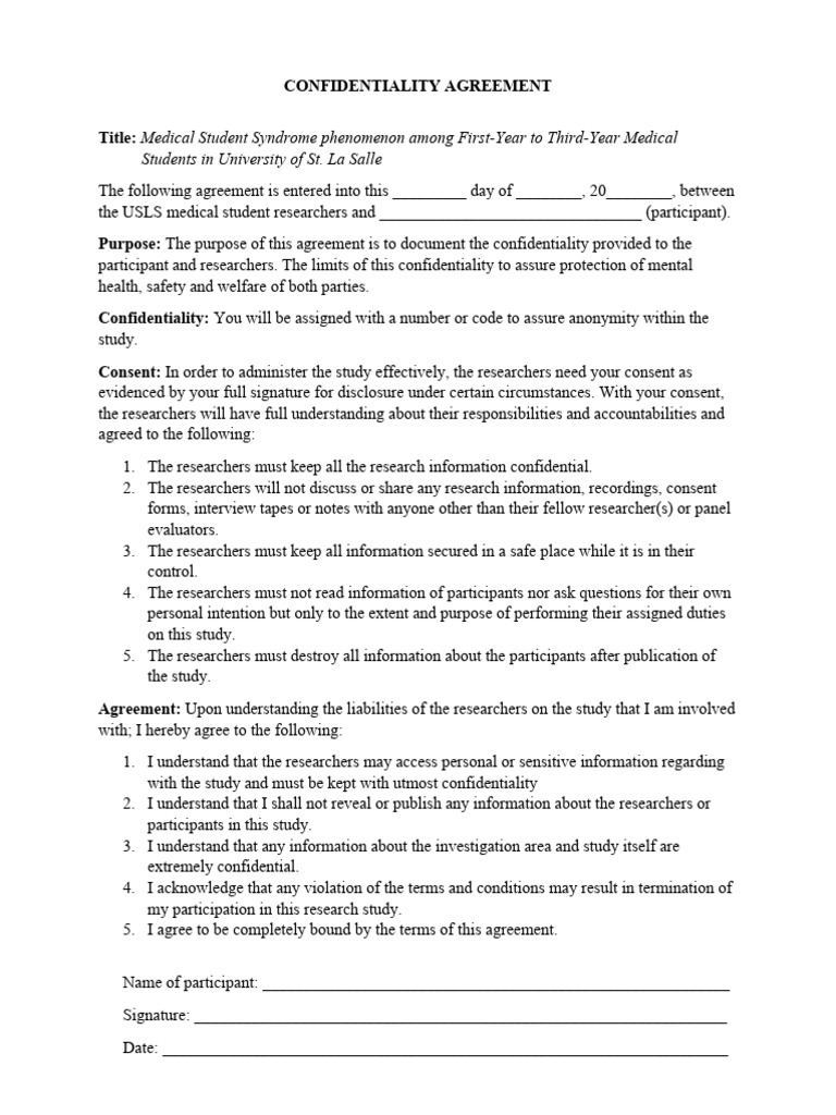 CONFIDENTIALITY-AGREEMENT | PDF | Confidentiality | Consent