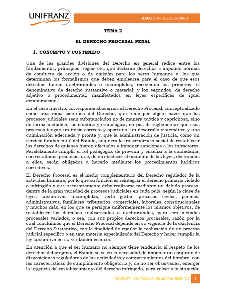El Derecho Procesal Penal | PDF | Derecho penal | Ley procesal