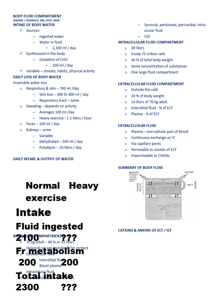 Body Fluid Dynamics for Medical Professionals | PDF | Edema | Osmosis