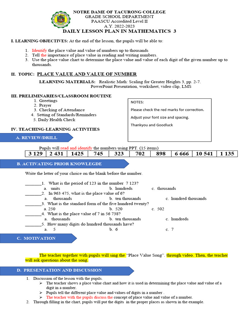 Math 3 UNIT 1 LESSON 1 Final | PDF | Numbers | Microsoft Power Point