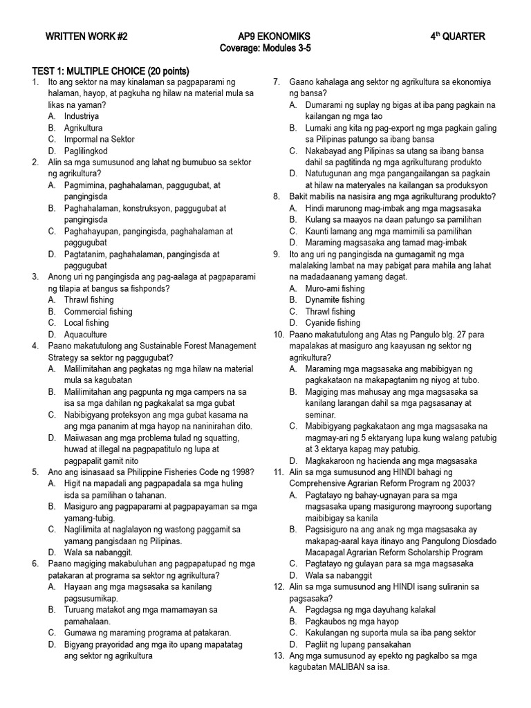 Written Work 2 | PDF