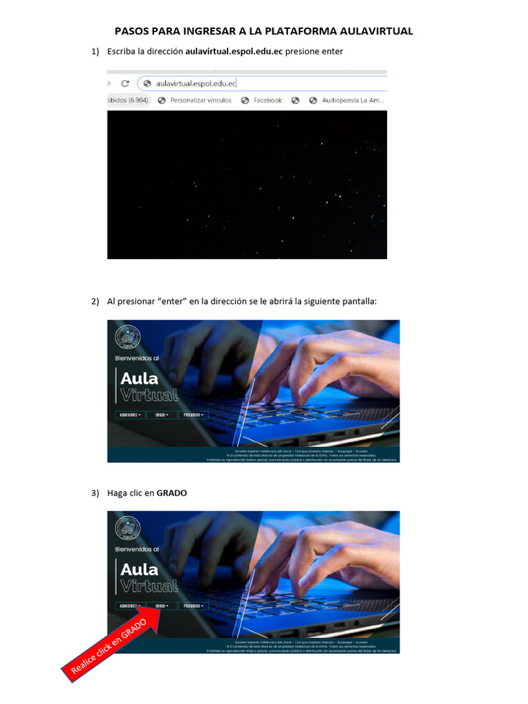 Pasos para Ingresar A Aulavirtual | PDF | Ventana (informática) | Informática