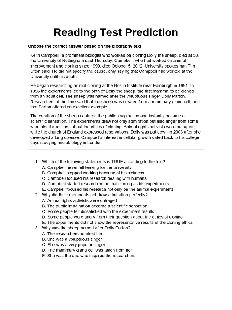Reading Test Prediction | PDF | Galileo Galilei | Science