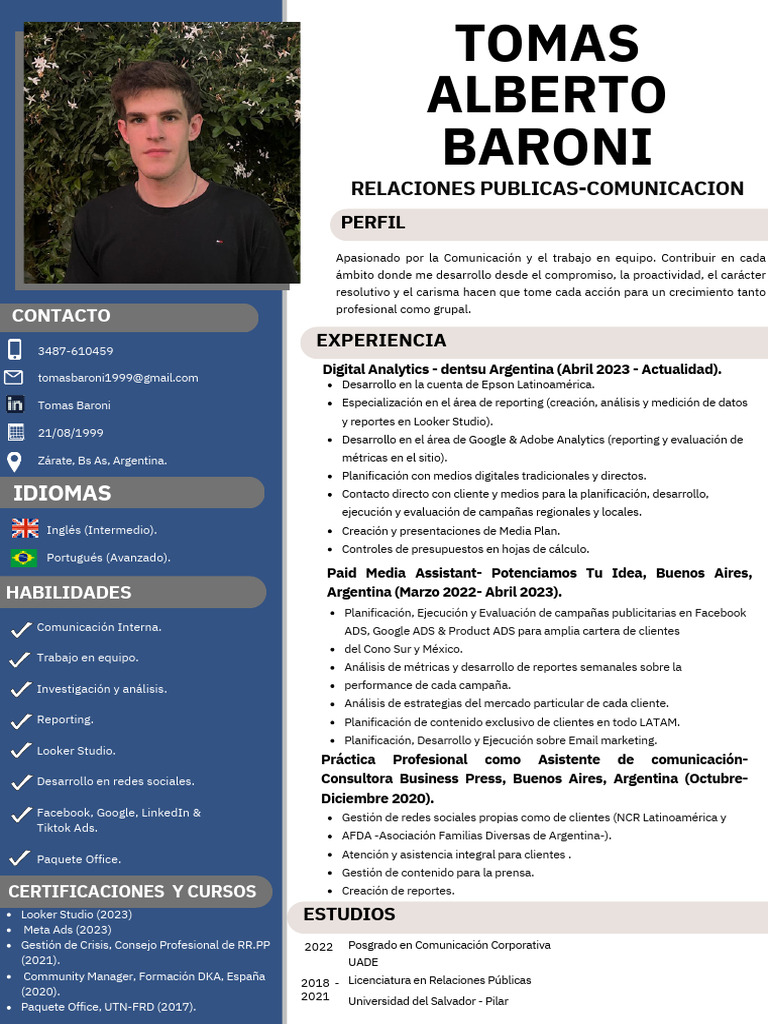 CV-Tomás Alberto Baroni | PDF