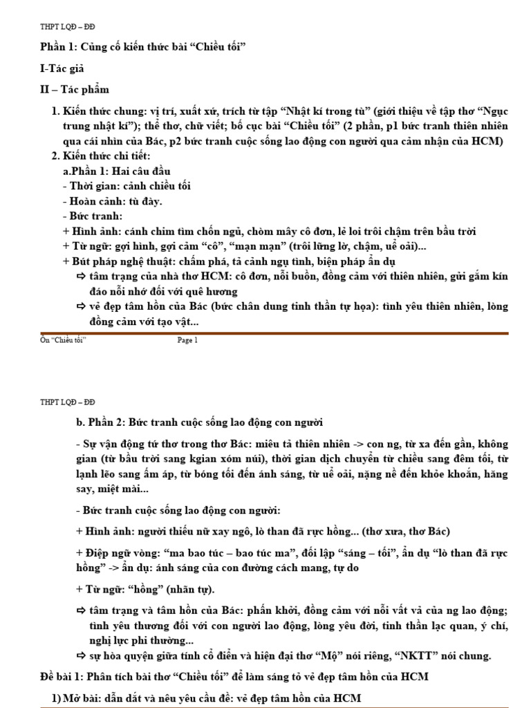 Đề Bài 1 Chieu Toi - A2 | PDF