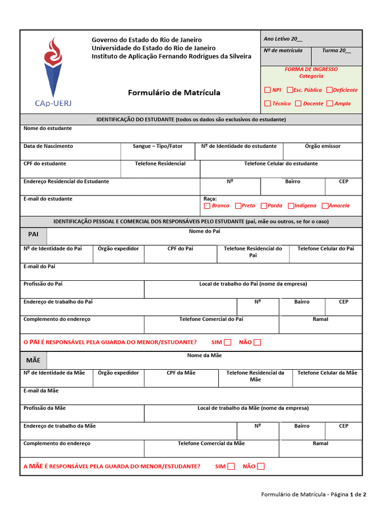 Formulário Matrícula | PDF | Celulares