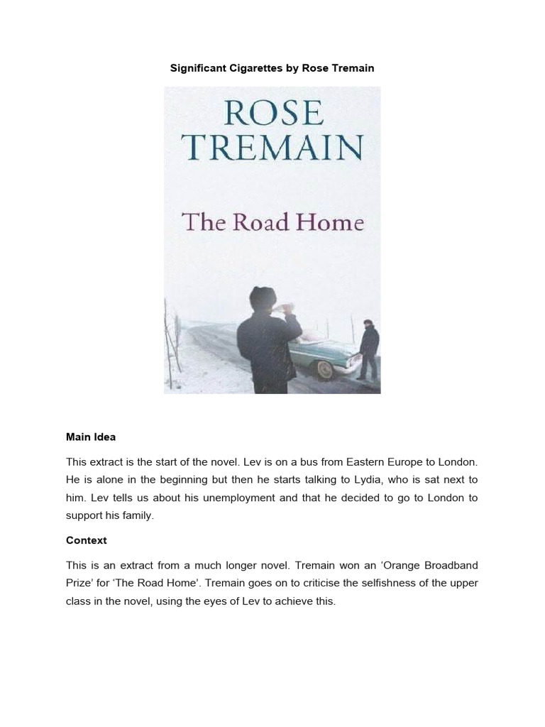 Significant Cigarettes by Rose Tremain | PDF
