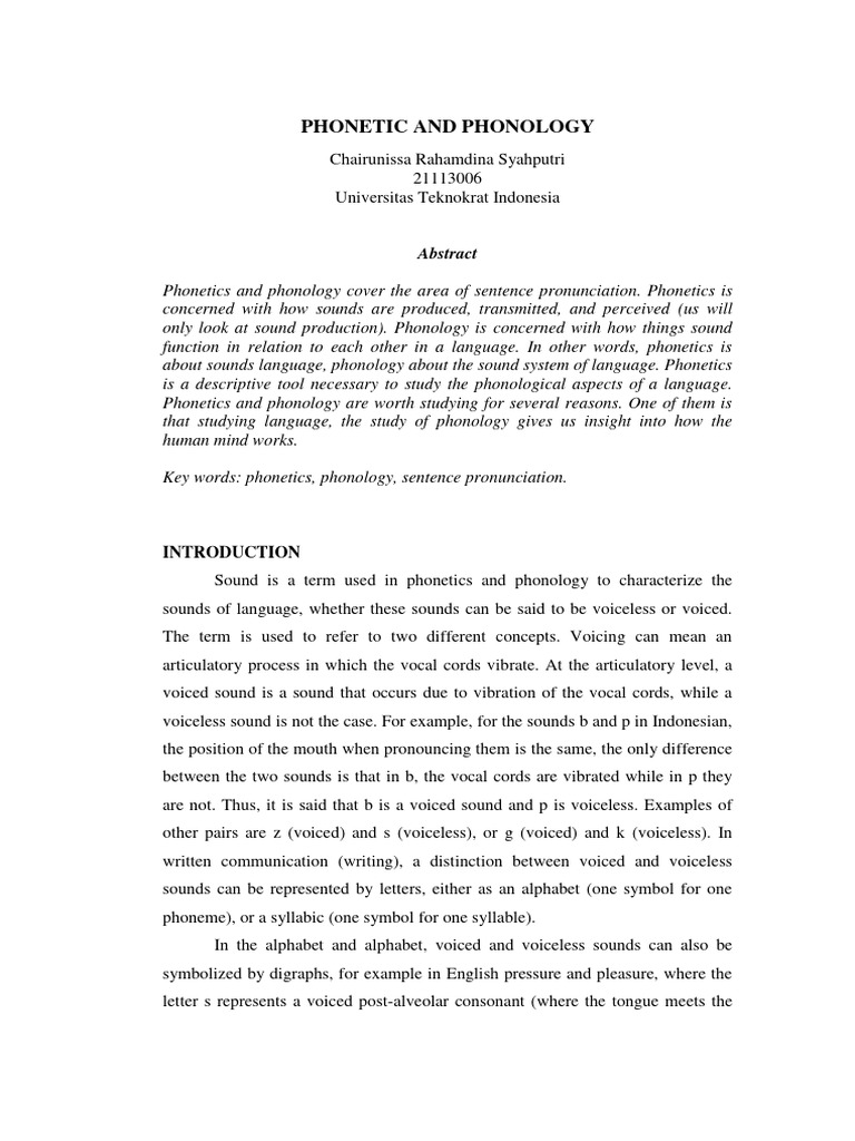 PHONETIC AND PHONOLOGY | PDF | Phonology | Phonetics