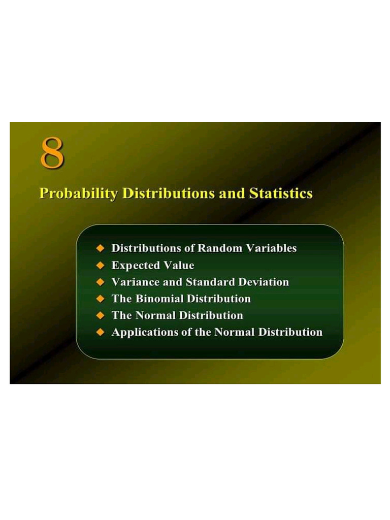 Probability and Statistics | PDF
