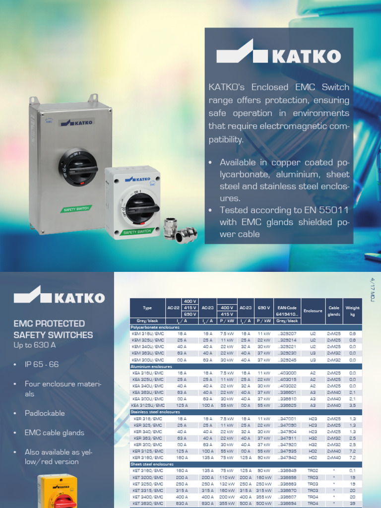 KATKO Enclosed EMC Switch | PDF | Electromagnetic Compatibility | Metals