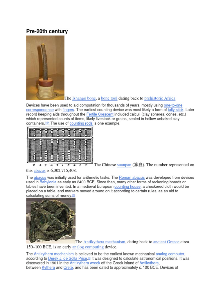 Pre-20th Century: Ishango Bone Bone Tool Prehistoric Africa | PDF ...