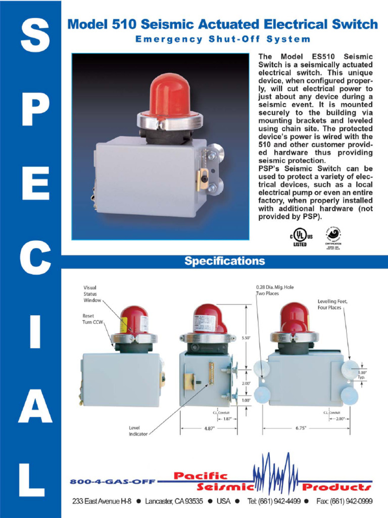 510 Elec Switch | PDF | Gas Technologies | Mechanical Engineering