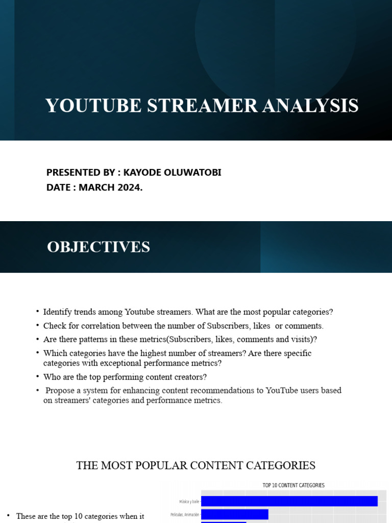 Presentation On Youtube Streamers Analysis | PDF | Cyberspace | Human ...